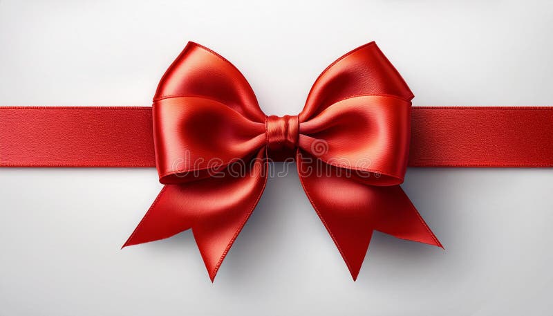 Red Bow and Ribbon. Realistic Holiday Decoration Stock Illustration ...