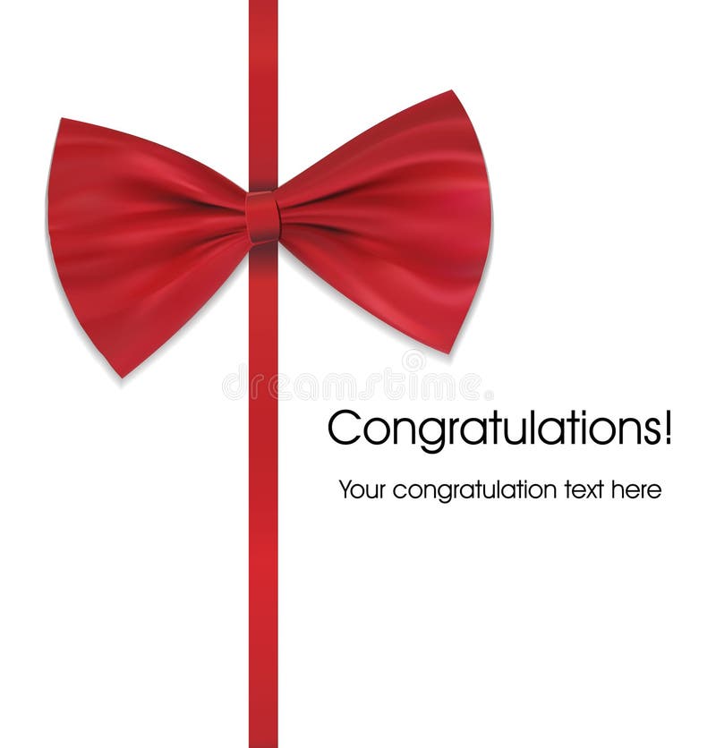 Red Bow on Ribbon with Sample Text Stock Vector - Illustration of ...