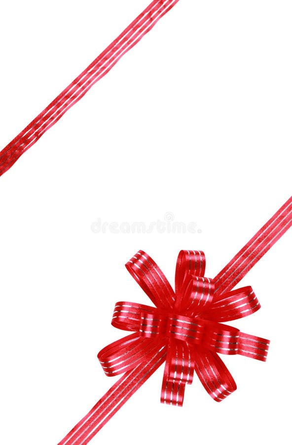 Red Bow with Diagonally Ribbons with Golden Strips Stock Vector ...