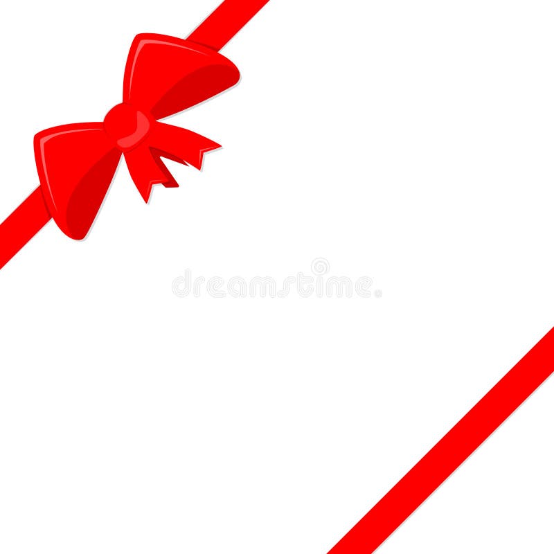Festive Background with Red Bow and Ribbons. Vector Illustration. Stock ...