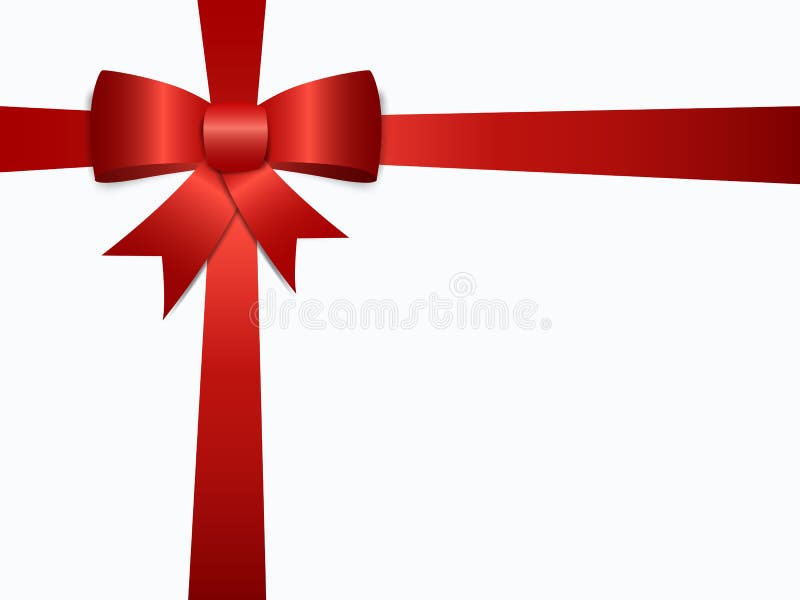 Red Bow and Ribons with Shadow and Christmas Text. Template for ...