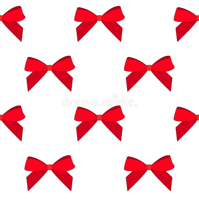 Red Bow Seamless Pattern. Vector Stock Illustration Eps10. Stock Vector ...
