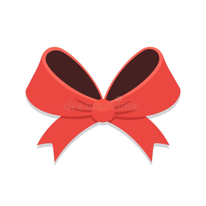 Red bow sign stock vector. Illustration of flat, object - 88552000
