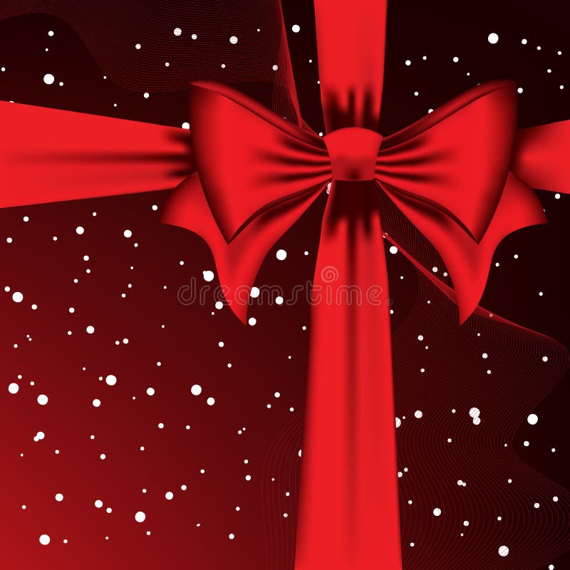 Red Bow. Square Composition.Right Upper Corner. Stock Vector ...