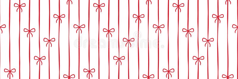 Red Bow Vector Banner Seamless Repeating Ribbon Stripes Pattern ...