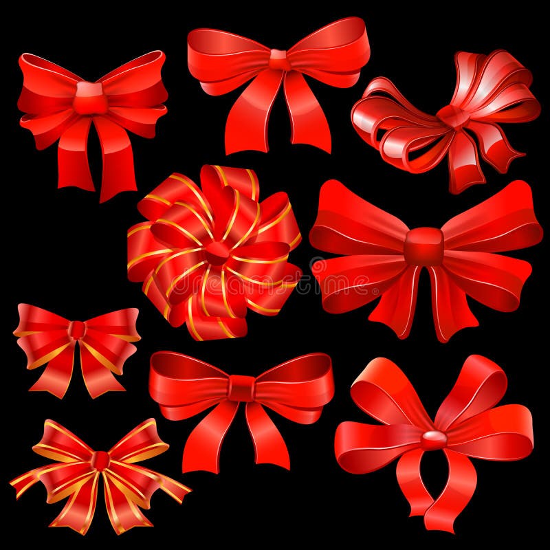 Red bow vector set. stock vector. Illustration of christmas - 62795635