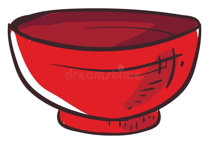 Red Bowl, Illustration, Vector Stock Vector - Illustration of kitchen ...