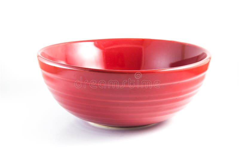 Red bowl, isolated stock image. Image of ware, domestic - 73687043