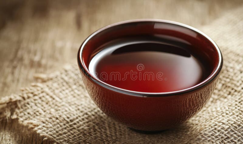 A Red Bowl of Tea is Sitting on a Table Stock Image - Image of herb ...