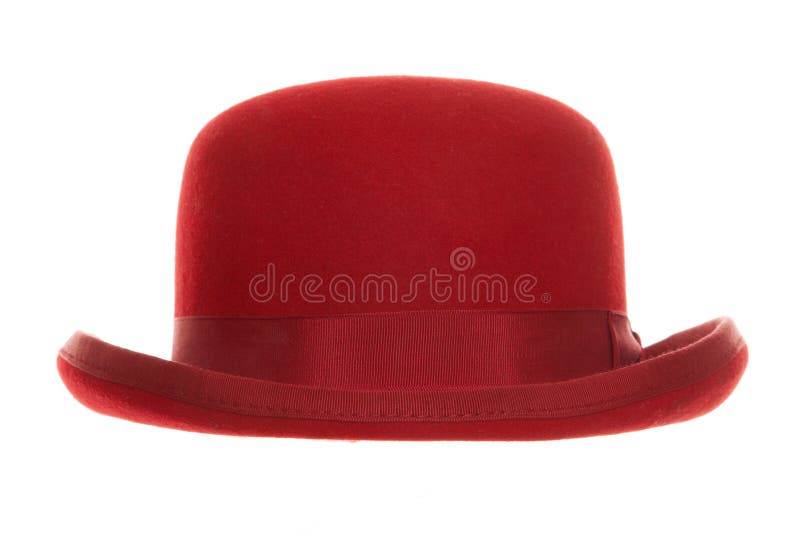 Red bowler hat stock photo. Image of cutout, white, gentleman - 44712144