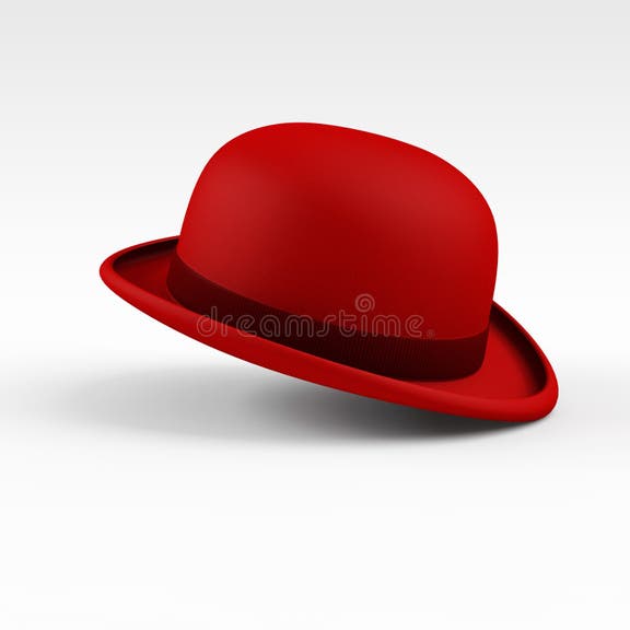 Red bowler hat stock illustration. Illustration of sophistication ...