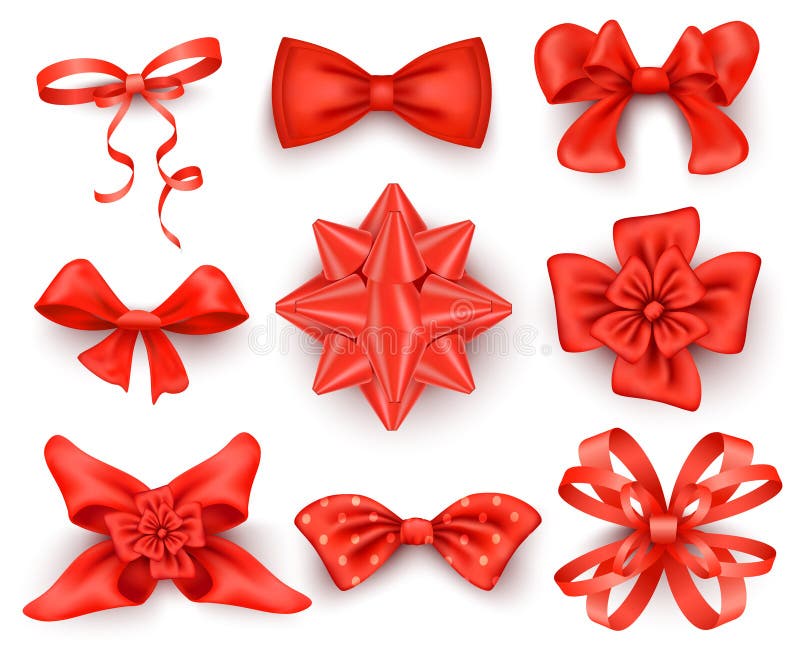 Red Bows Realistic Set stock vector. Illustration of love - 272178911