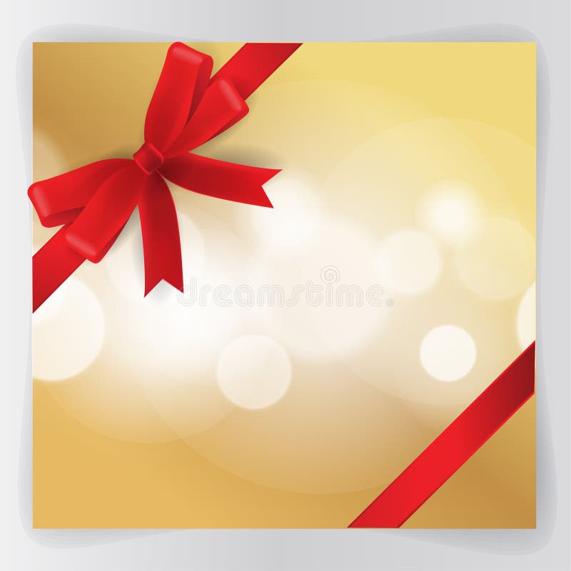 Red Bows, Red Ribbon with Gold Background Stock Vector - Illustration ...