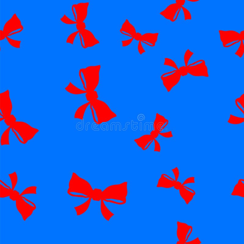 Red Bows Seamless Pattern stock illustration. Illustration of festive ...