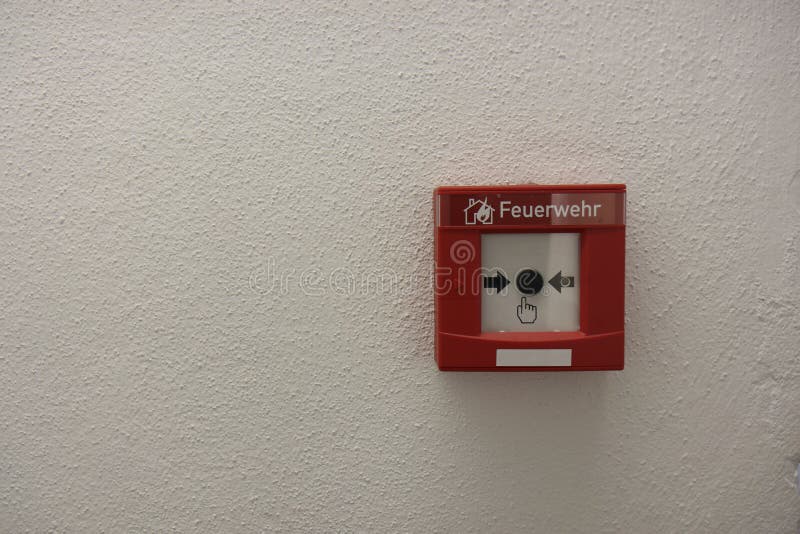 The Red Box with Black Alarm Button for Calling Editorial Image - Image ...