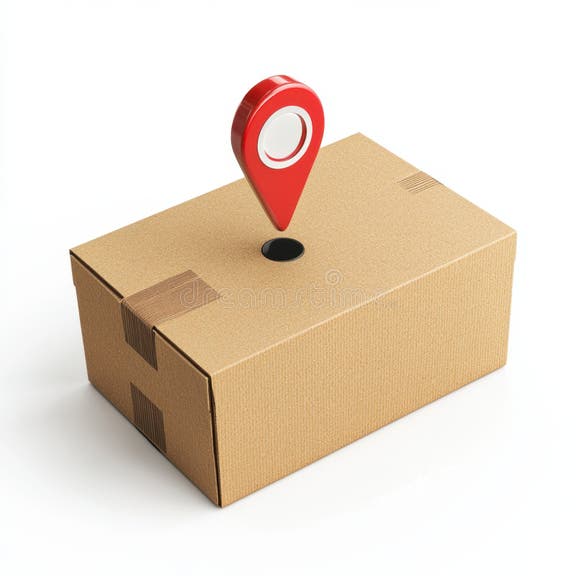 A Red Box with a Red Dot on it Stock Illustration - Illustration of ...