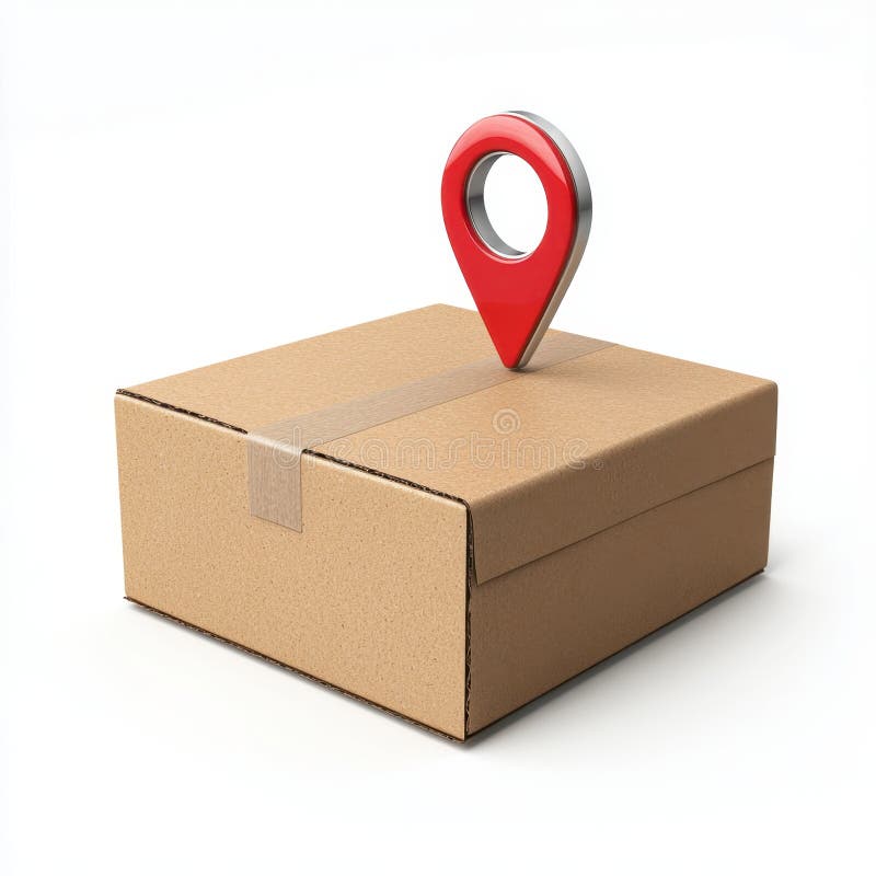 A Red Box with a Red Dot on it Stock Illustration - Illustration of ...