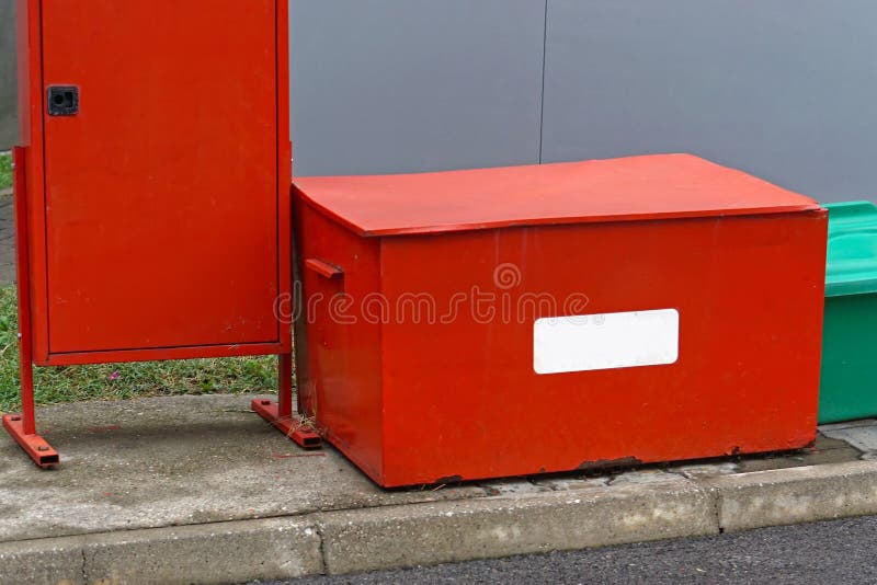 Red box equipment stock image. Image of hydrant, device - 199979465