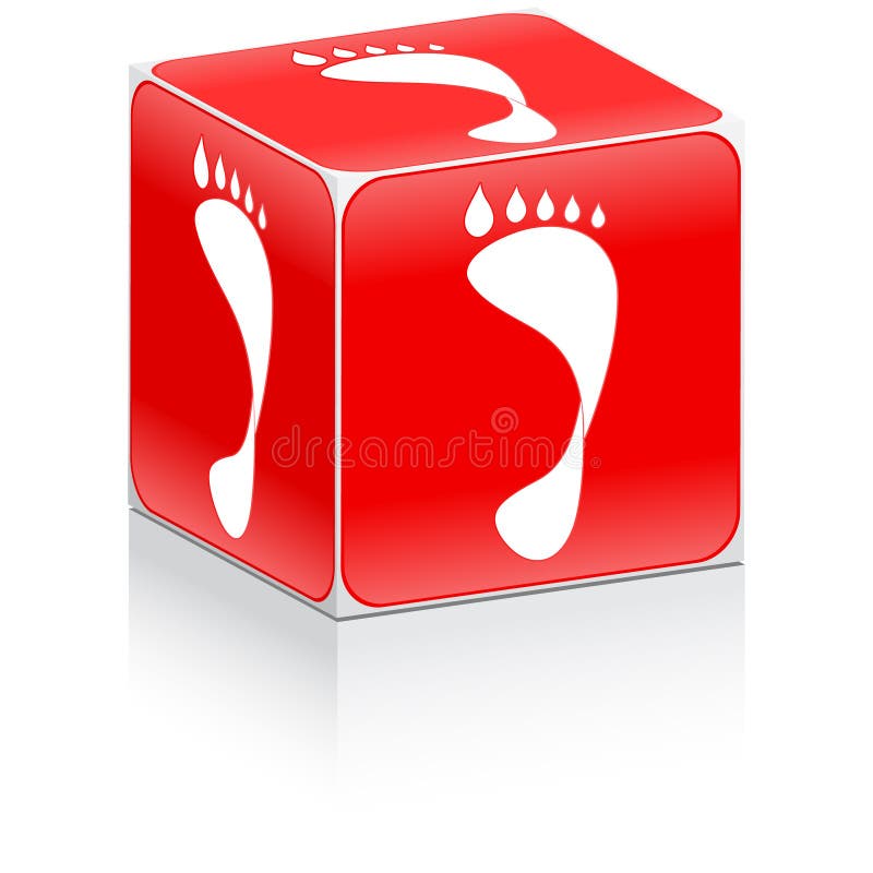 Red Box with Footprint on it Stock Vector - Illustration of vector ...