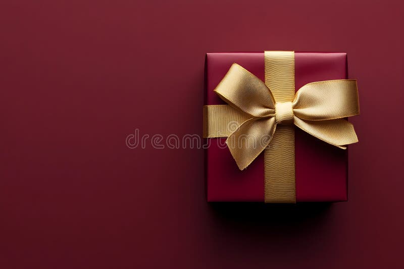 A Red Box with a Gold Ribbon on Top of it Stock Illustration ...