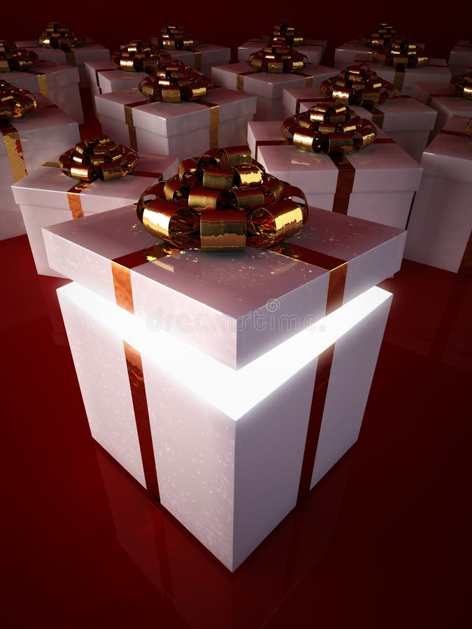 Red box with magic inside stock illustration. Illustration of mystery ...