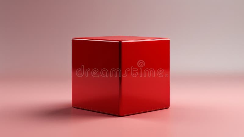 A Red Box on a Pink Floor. Generative Ai Stock Photo - Image of ...