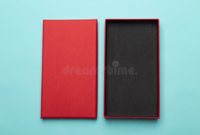 Red Box Product Packaging Top View Isolated on White Background with ...