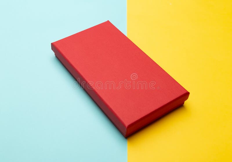 Red Box Product Packaging Top View Isolated on White Background with ...