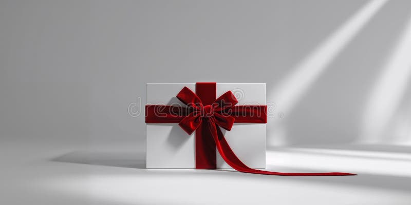 Red Box with a Red Ribbon Tied Around it. Stock Image - Image of ribbon ...