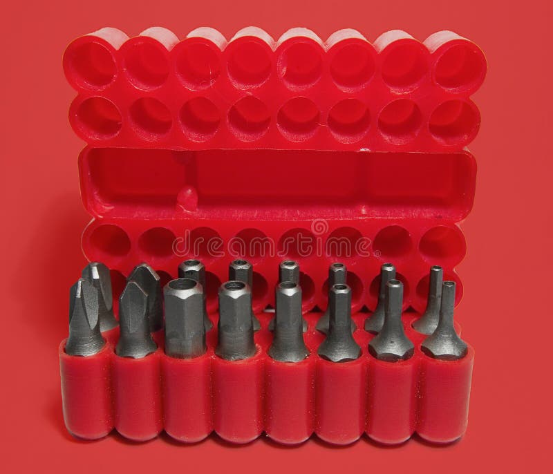 Red box with driver bits stock image. Image of metal - 11772251