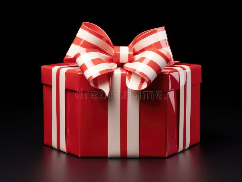 Red Box with a White Bow. Gift in a Red Box Stock Illustration ...