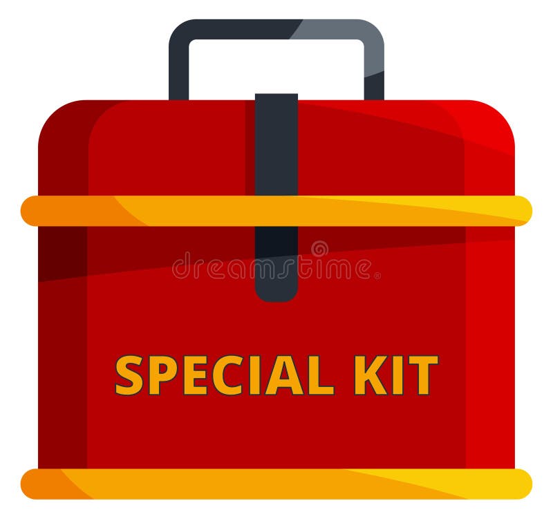 A Red Box with Yellow Trim that Says Special Kit Stock Illustration ...