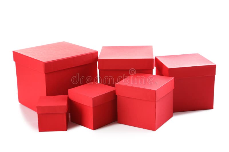 Red boxes stock photo. Image of object, order, isolated - 77429476