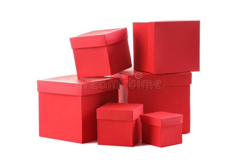 Red boxes stock photo. Image of ship, parcel, isolated - 81332396