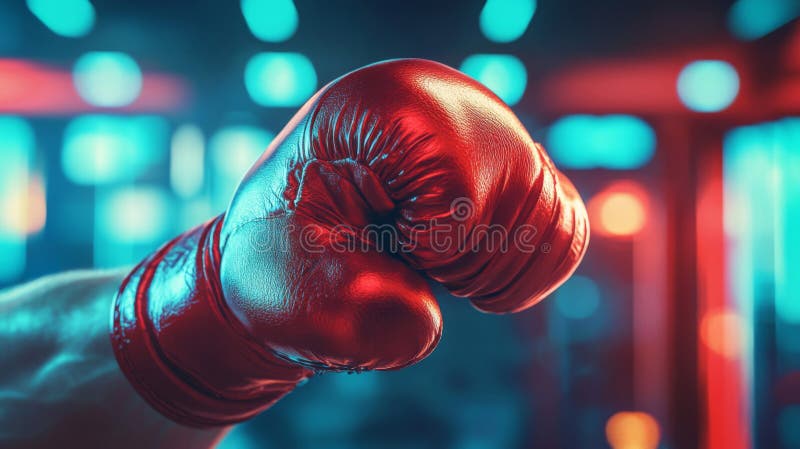 A Red Boxing Glove Ready To Strike Stock Illustration - Illustration of ...