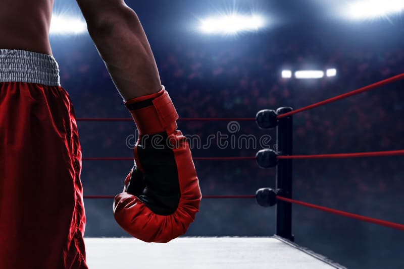 Red Boxing Glove on the Rings Stock Image - Image of competition ...