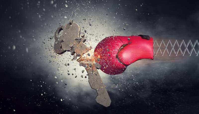 Boxing Glove Surprise . Mixed Media Stock Image - Image of knockout ...