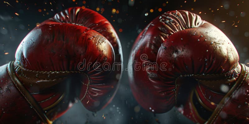 Red Boxing Gloves on Black Background Stock Photo - Image of wear ...