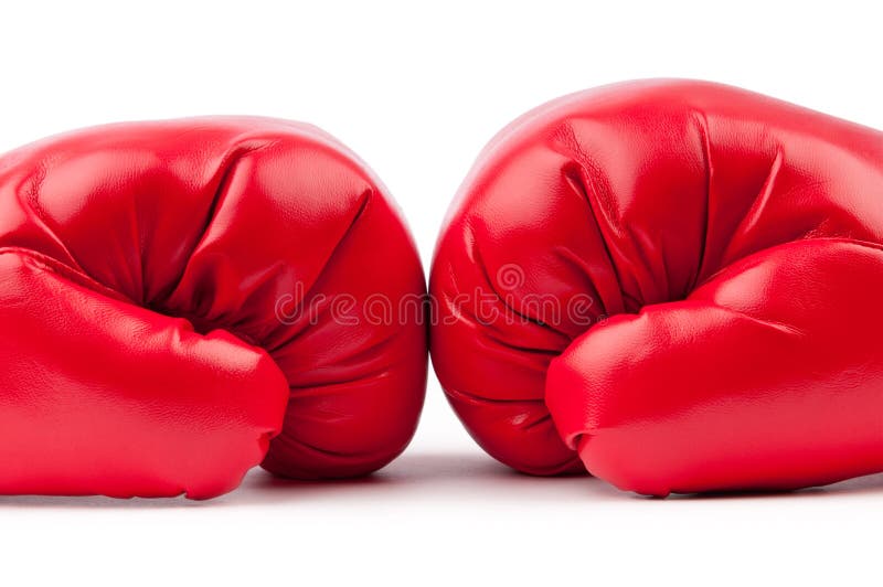 Red boxing gloves isolated stock photo. Image of sports - 20281362