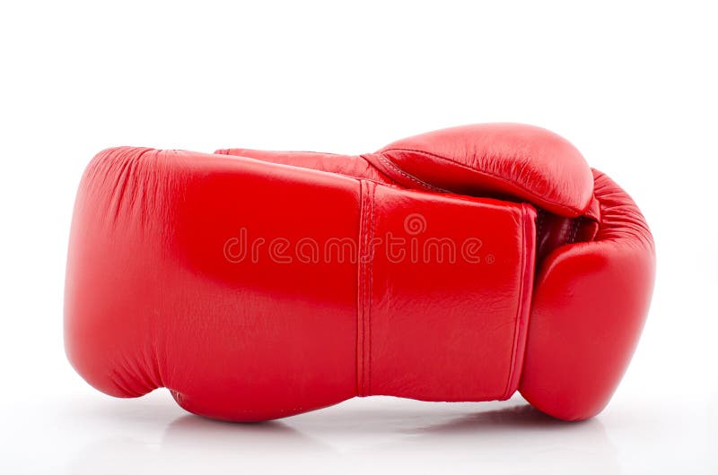 Red Boxing Gloves Isolated on White Stock Image - Image of rest ...