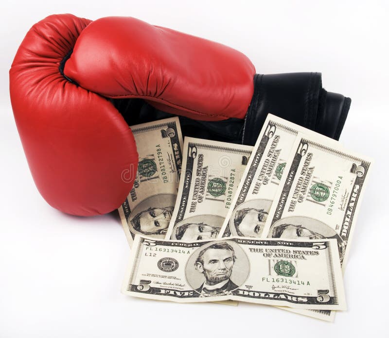 Red Boxing Gloves and Money Stock Image - Image of object, finances ...