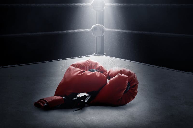 Red Boxing Gloves on the Ring Stock Photo - Image of protection ...