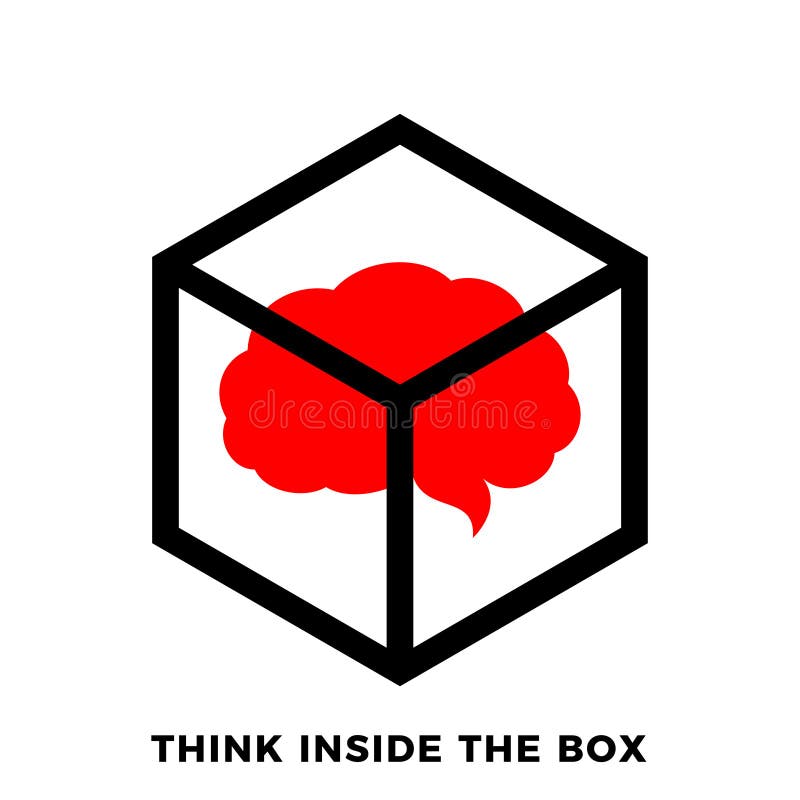 Red Brain Inside the Black Box Stock Vector - Illustration of concept ...