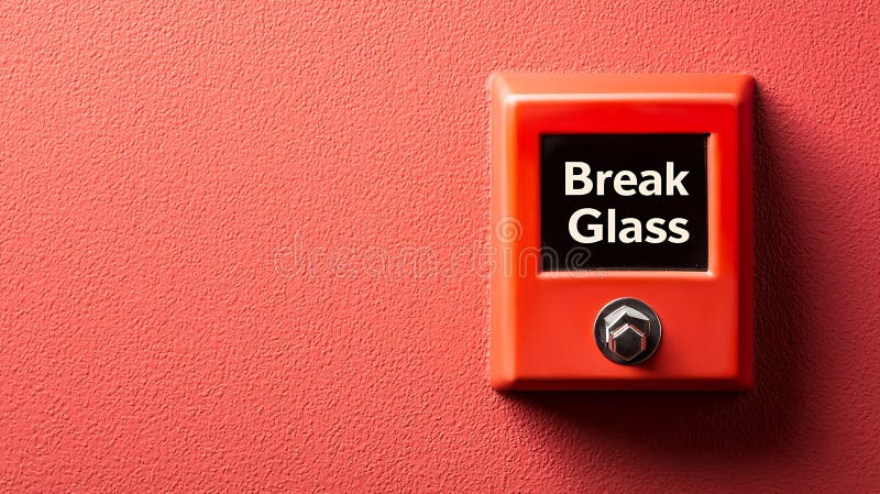 Red Break Glass Fire Alarm on Wall Stock Illustration - Illustration of ...