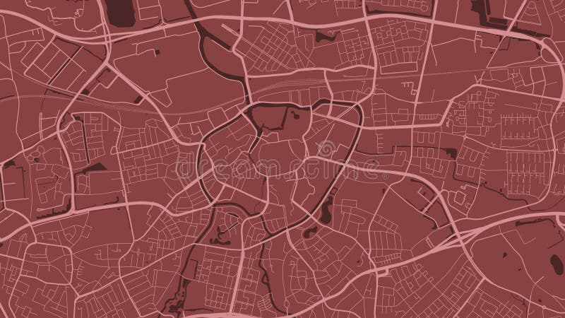 Red Breda Map, City in Netherlands. Streetmap Municipal Area Stock ...