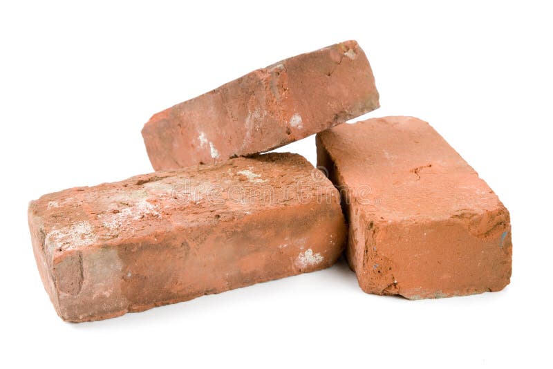 Big Pile of Bricks Isolated Stock Photo - Image of bricklayer, house ...