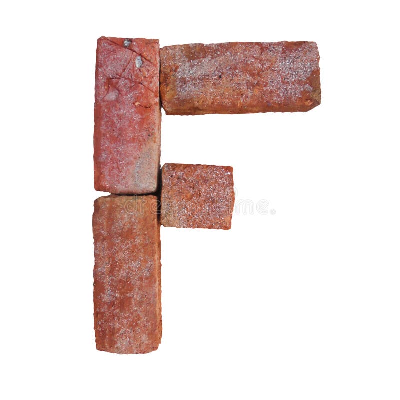 Red Brick Alphabet Font on White Background Isolated with Clipping Path ...