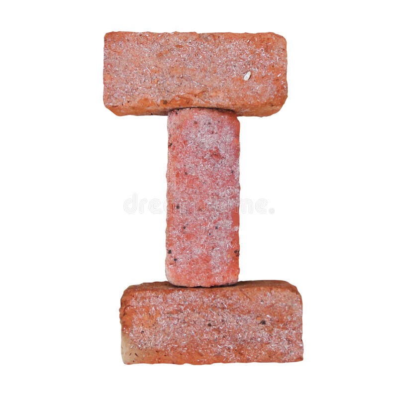 Red Brick Alphabet Font on White Background Isolated with Clipping Path ...