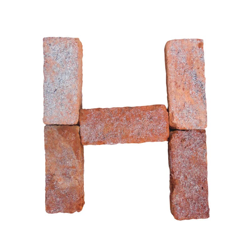Red Brick Alphabet Font on White Background Isolated with Clipping Path ...