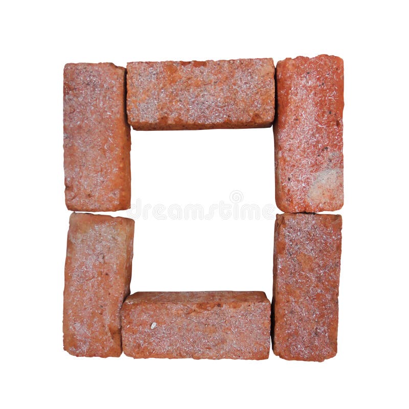 Red Brick Alphabet Font on White Background Isolated with Clipping Path ...
